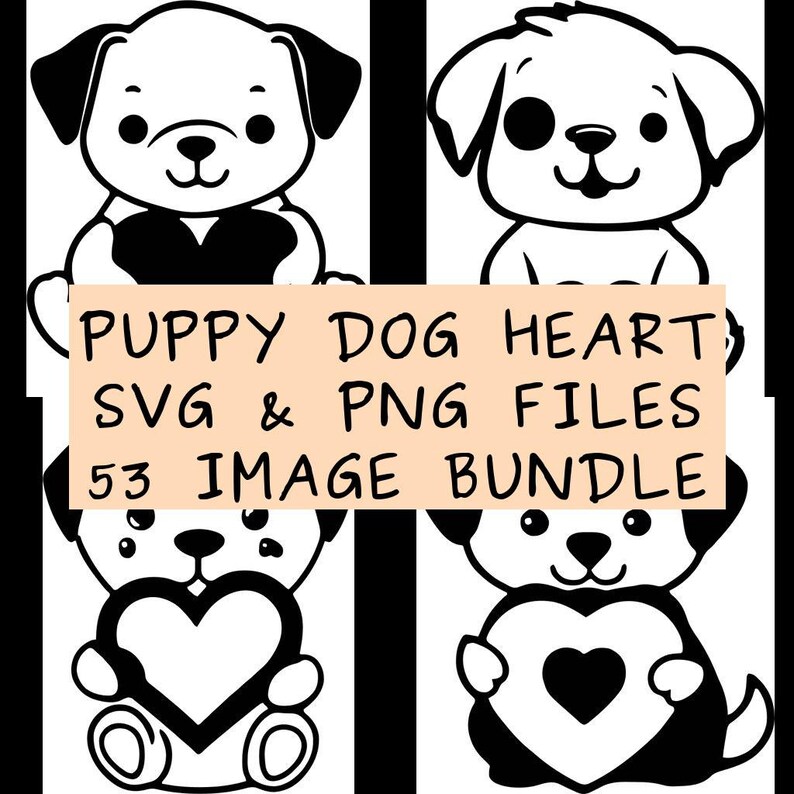 53 Heart SVG Dog Svg Puppy Dog Bundle Svg Holding Heart Valentine's ...