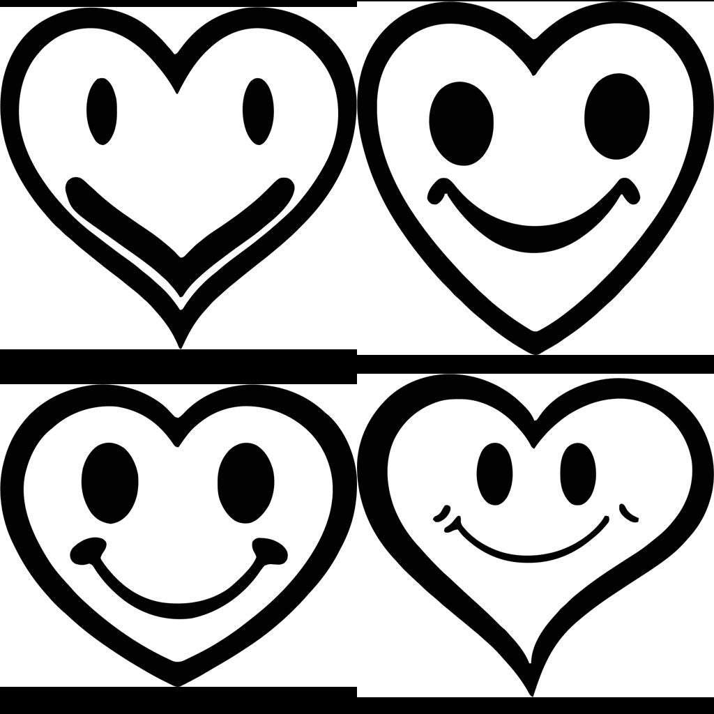 76 Smiley Heart SVG Bundle Smiley SVG Valentine Clipart Smiley Face ...