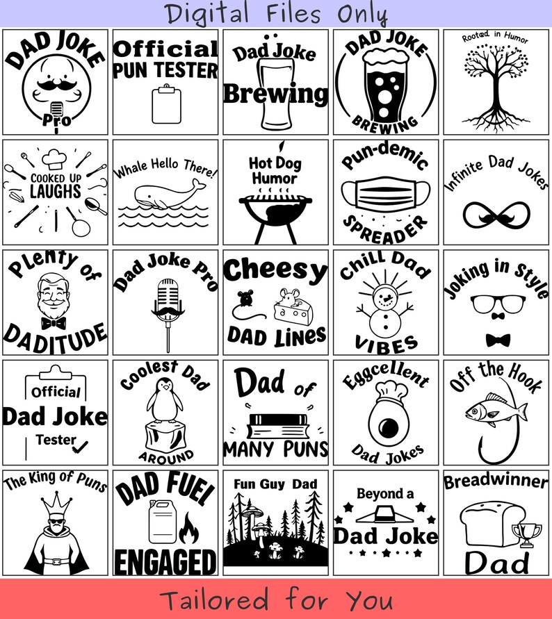 Huge SVG Bundle 420+ Dad Svgs Designs Dad Jokes Svgs Perfect for Cricut ...