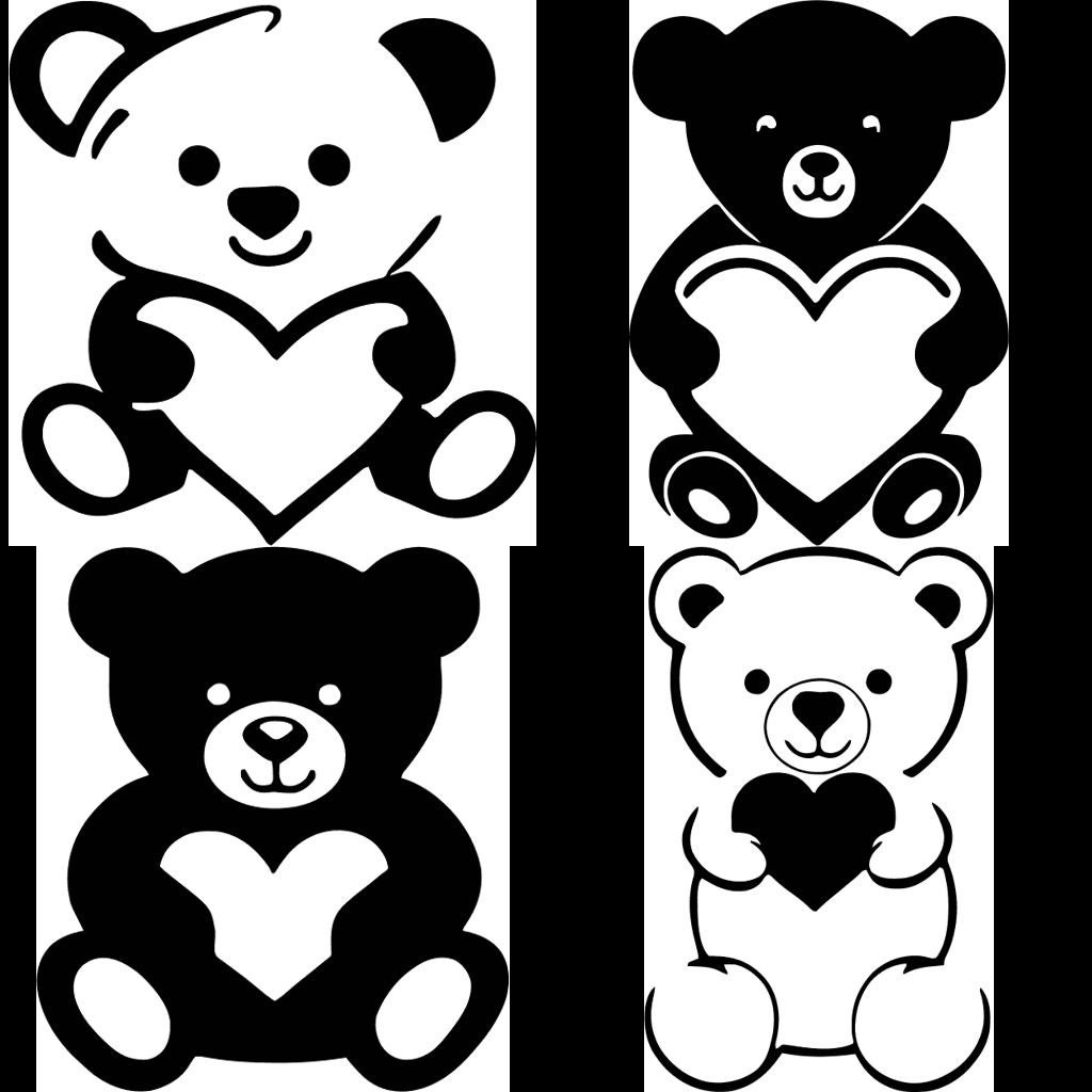 37 Teddy Bear SVG Bundle Holding Heart Valentine's Bundle Clipart With ...