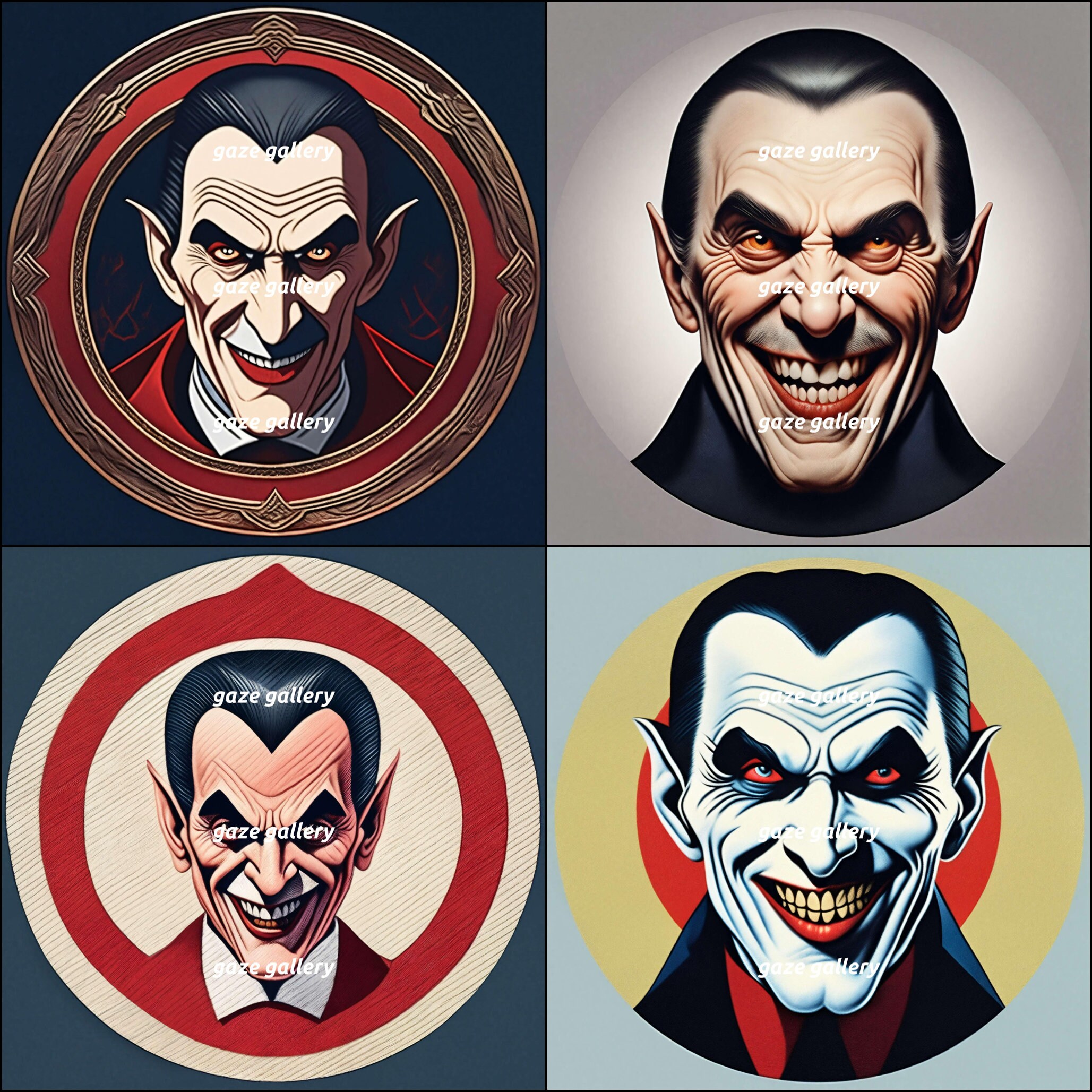Dracula Stylized Portraits Digital Art Downloads High - Etsy