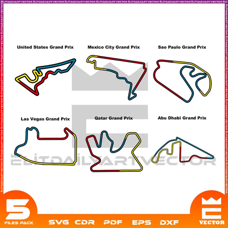 2024 Formula 1 Race Tracks Vector, Racetracks SVG Bundle, Grandprix ...