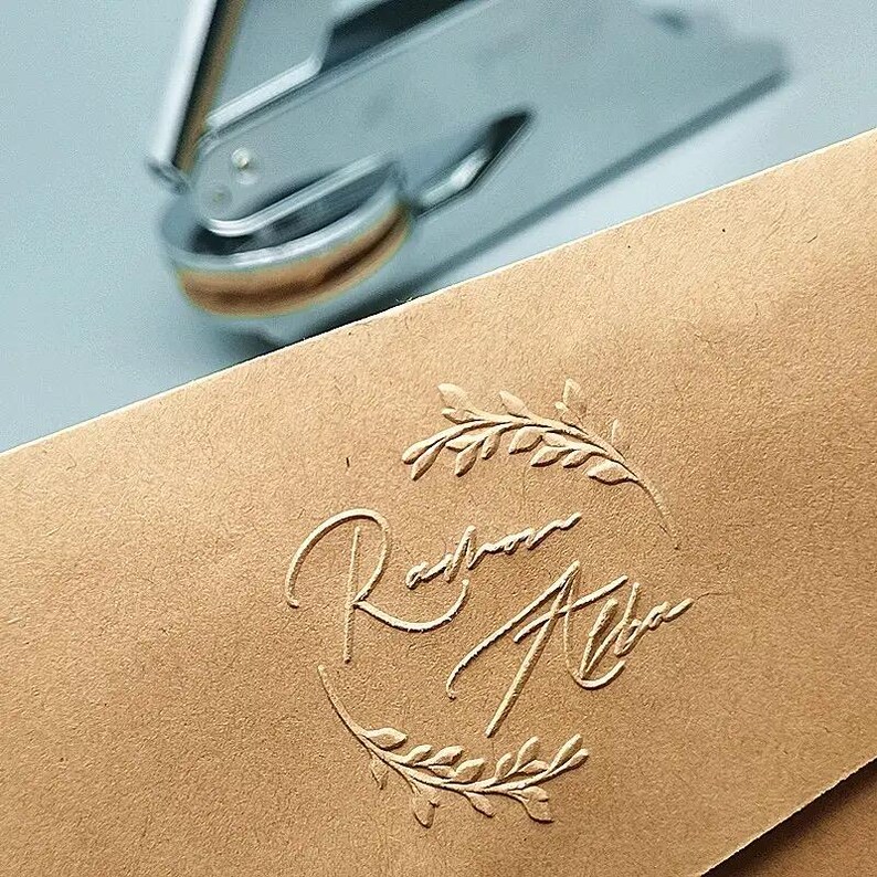 Custom Embosser Stamp Personalized Logo Seal for Business, Wedding, or ...