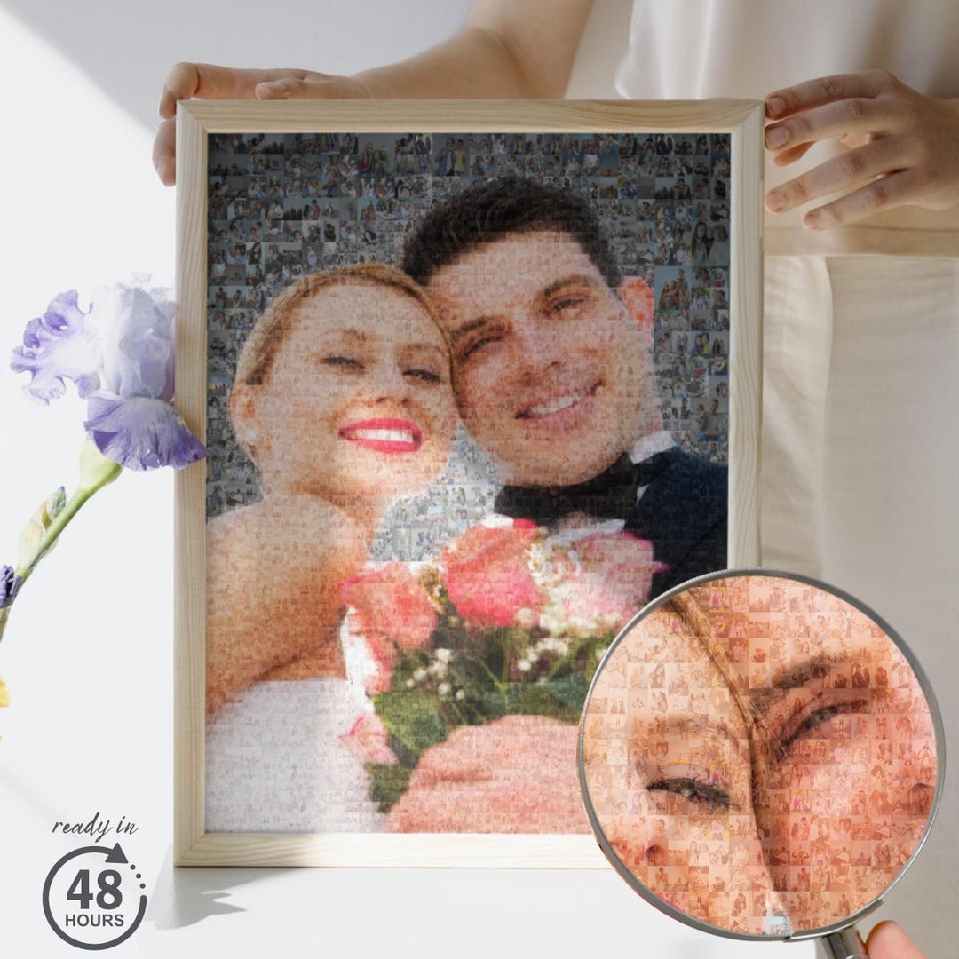 Mosaic Art Print, Unique Mosaic Photo, Personalized Couples Gift ...
