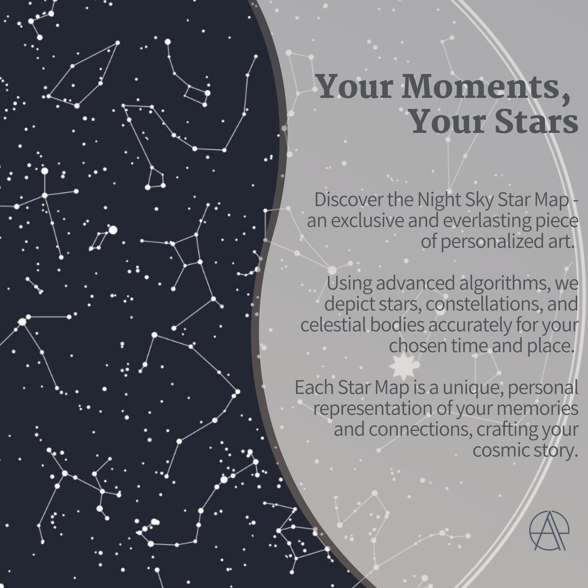 Custom Star Map by Date, Constellation Chart Printable, Anniversary ...