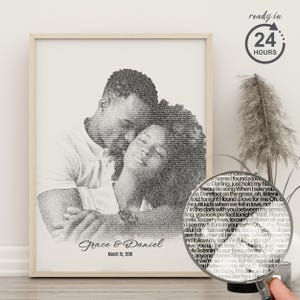 Text Photo Portrait, Custom Text Picture, Personalized Word Art ...