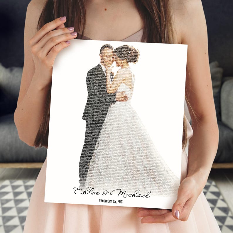 Text Photo Portrait, Custom Text Picture, Personalized Word Art ...