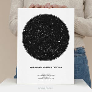Custom Star Map by Date, Constellation Chart Printable, Anniversary ...