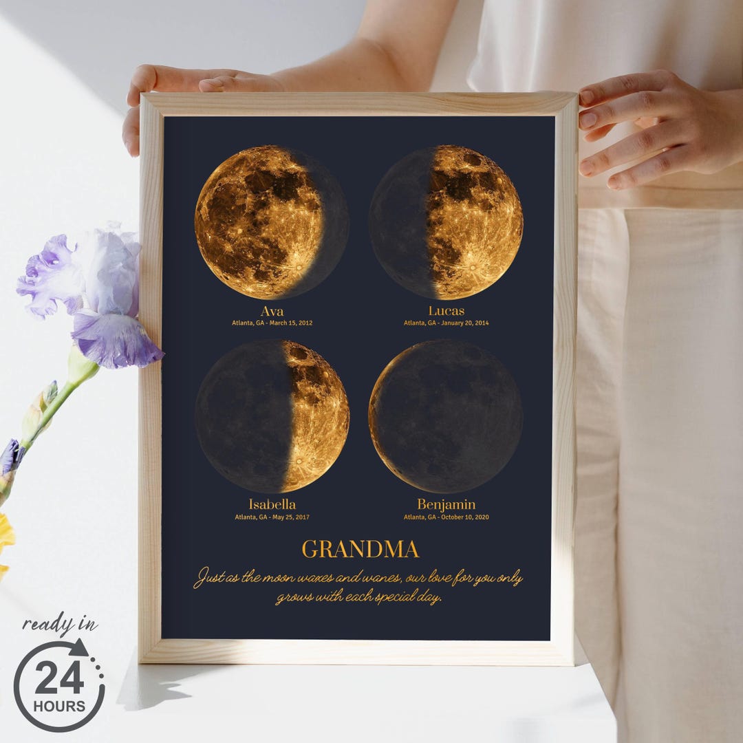 Birthday Moon Phase, Child Birth Poster, Custom Lunar Print, Gift for ...