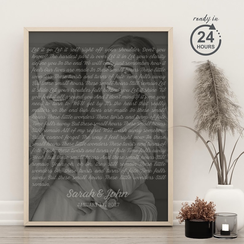 Custom Song Poster, Lyrics Wall Art, Music Art Print, Anniversary Gift ...