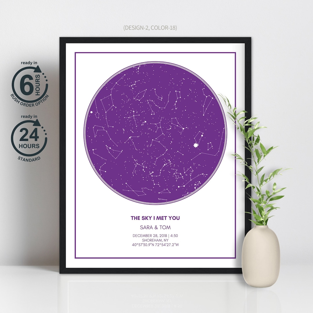 Personalized Star Map, Custom Constellation Chart, the Night We Met ...
