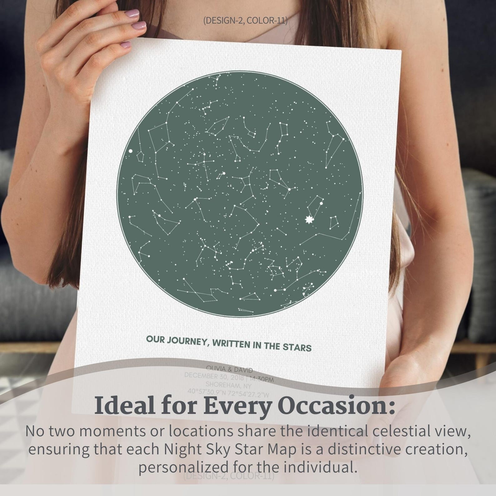 Custom Star Map by Date, Constellation Chart Printable, Anniversary ...