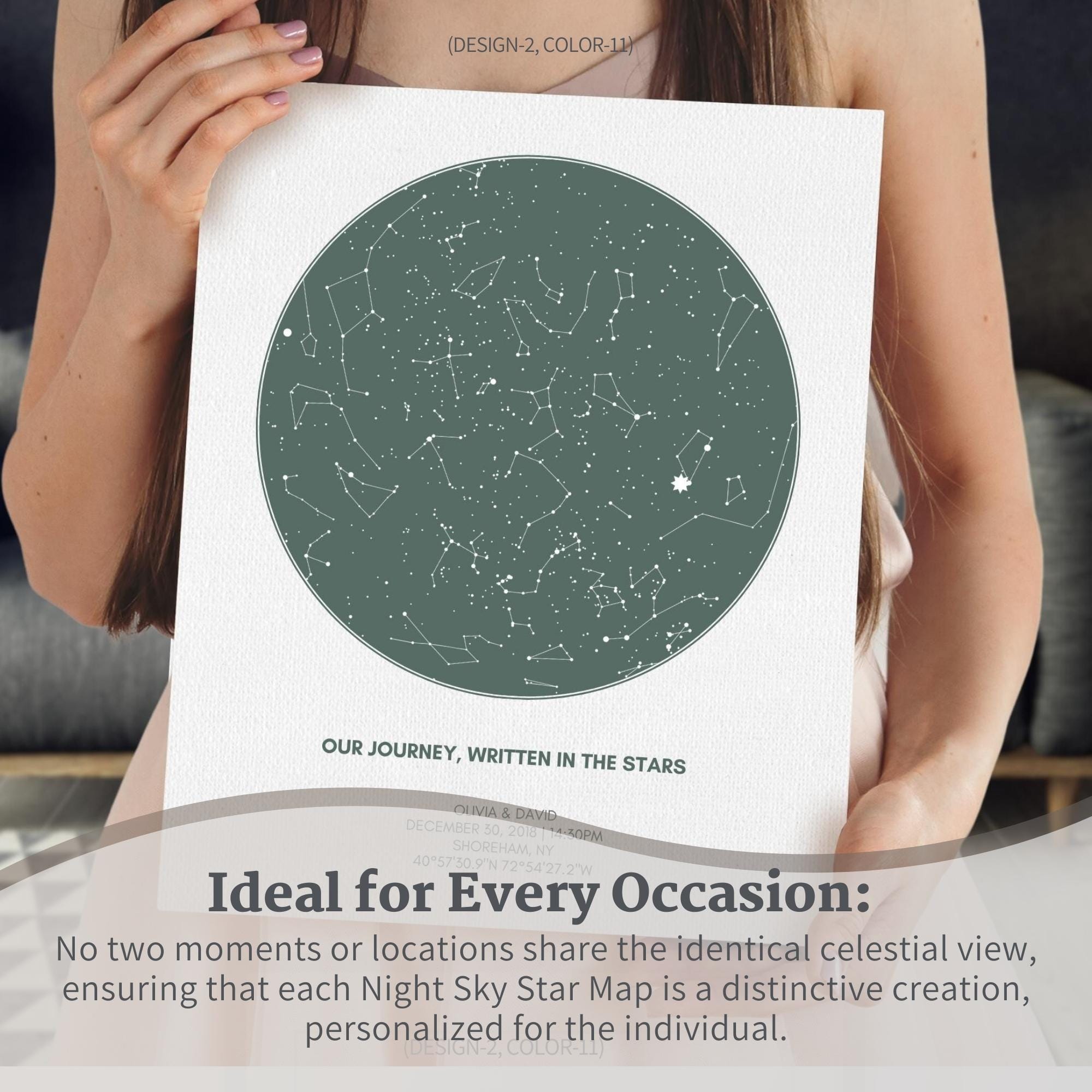 Custom Star Map by Date, Constellation Chart Printable, Anniversary ...