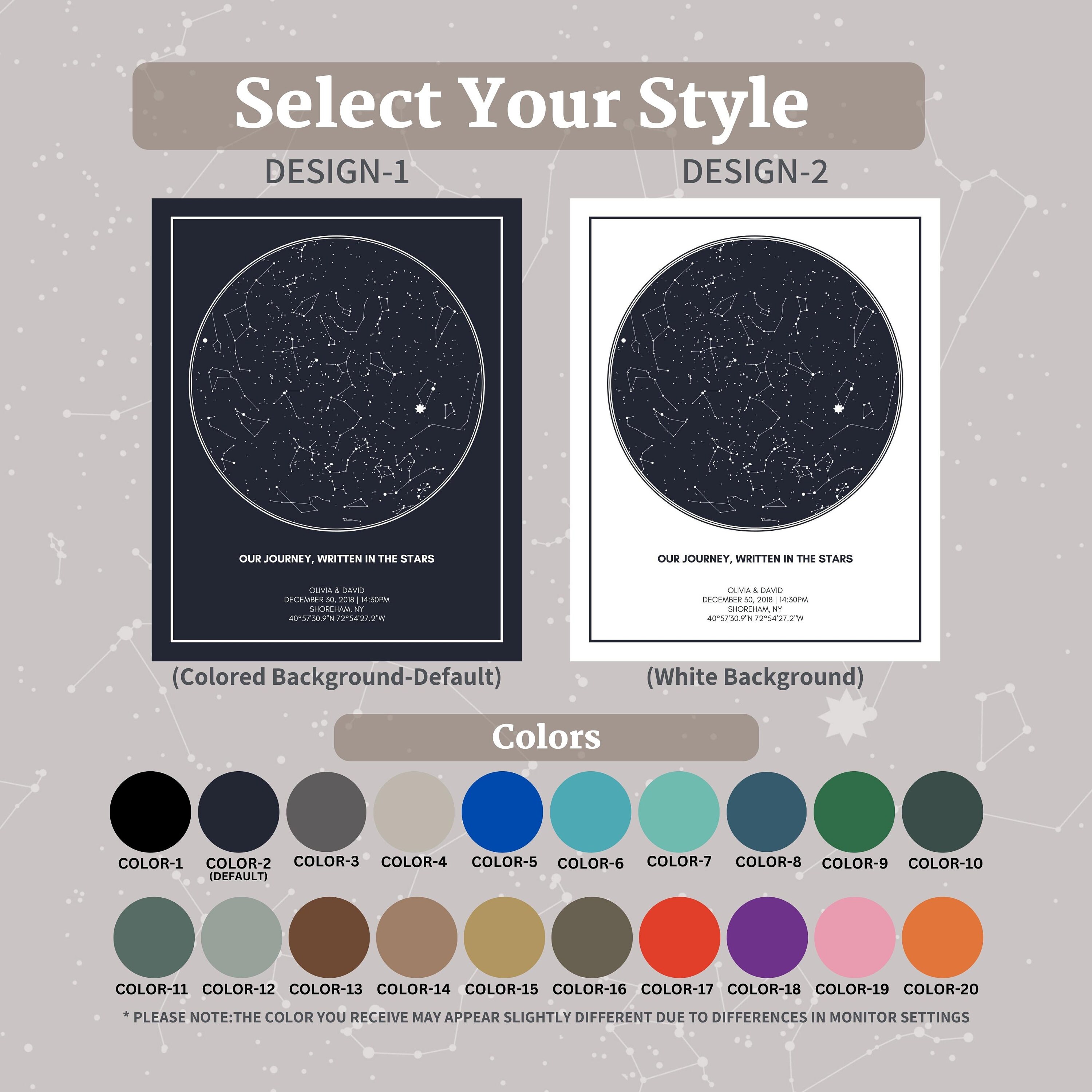 Custom Star Map by Date Constellation Chart Printable - Etsy