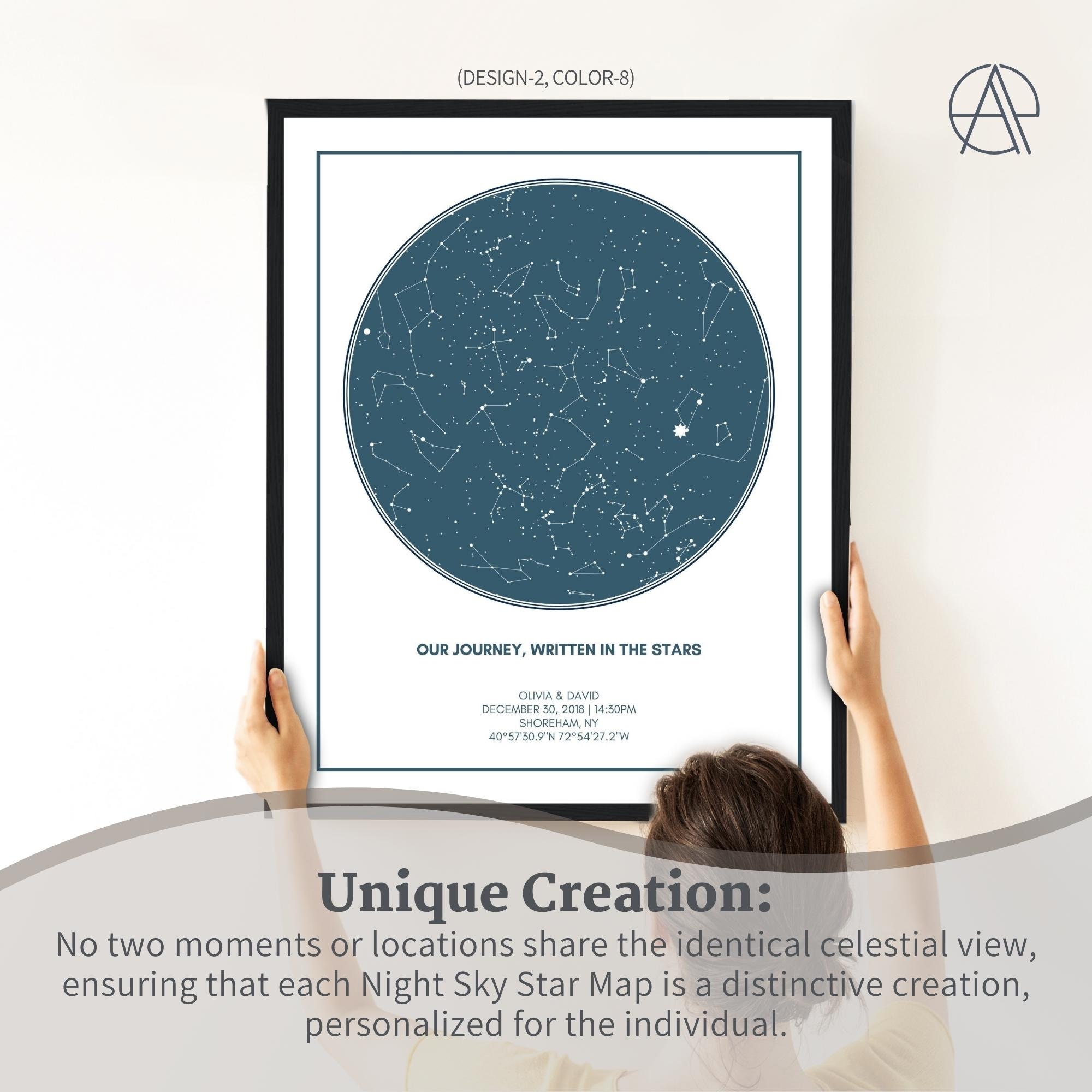 Unique Star Map by Date, the Night We Met Sky Chart Printable, Night ...
