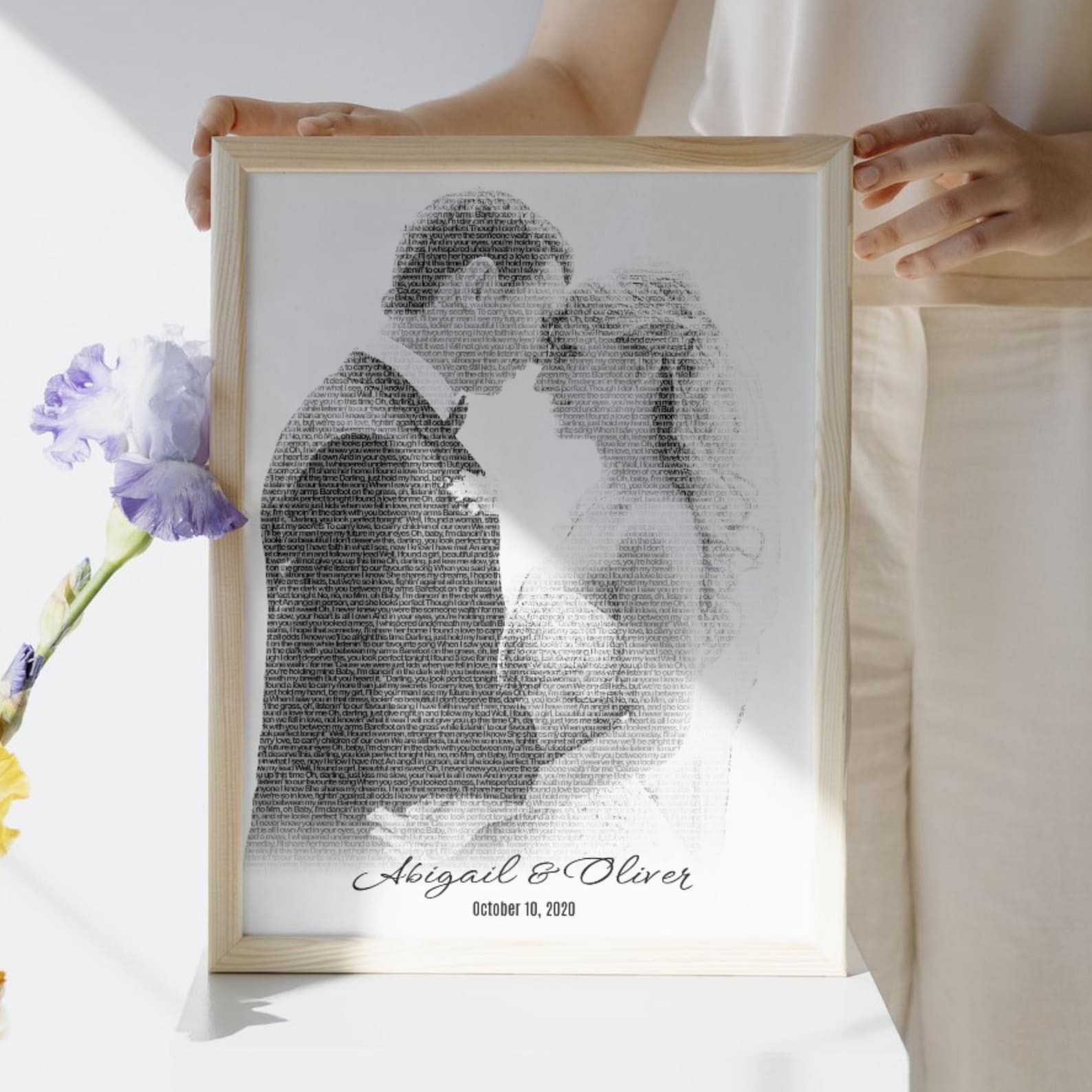 Text Photo Portrait, Custom Text Picture, Personalized Word Art ...