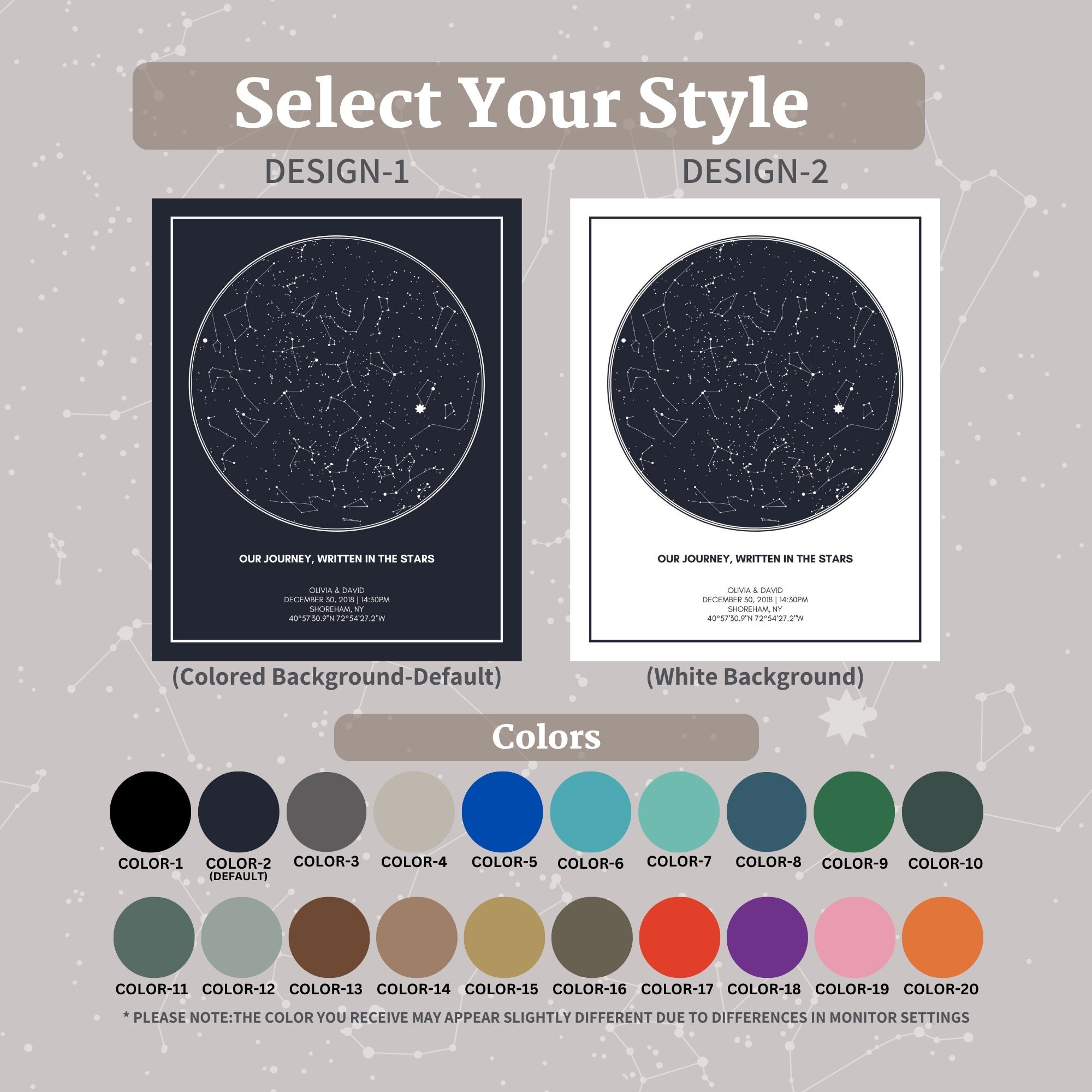 Unique Star Map by Date, the Night We Met Sky Chart Printable, Night ...
