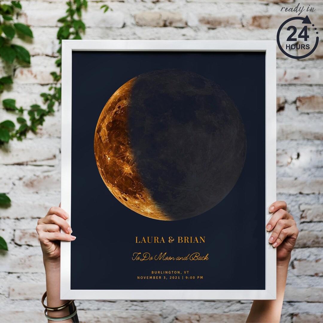 Custom Moon Phase, Sky Moon Map, Moon Phase Date Gift, Wedding ...
