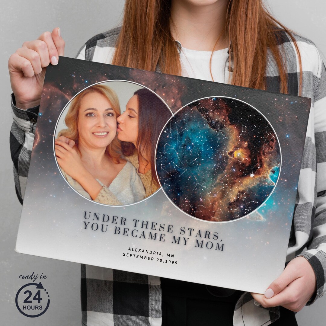 Custom Star Map, Sky Chart and Photo, Personalized Night Sky, Star Map ...