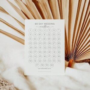 Printable Wedding Countdown, 60 Day Countdown Tracker, Instant Download ...