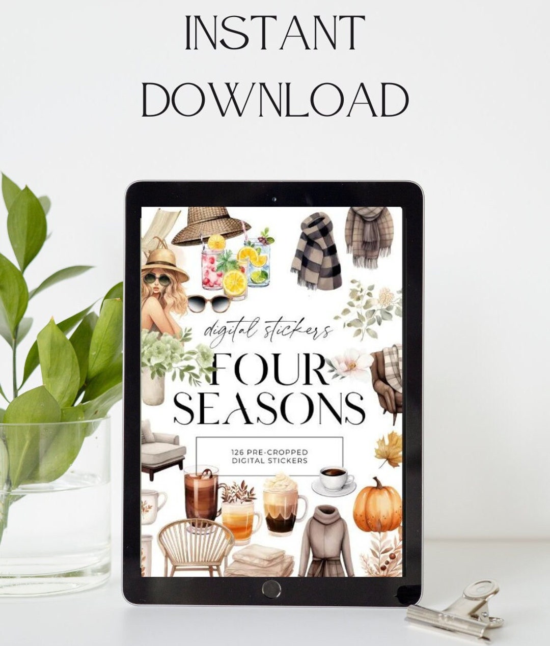Four Seasons Seasonal Digital Stickers Mega Bundle | Halloween | Spring ...