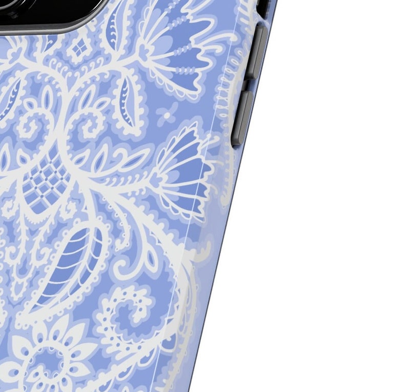 Blue With White Chinoiserie Aesthetic Phone Case. Tough Two-layer ...