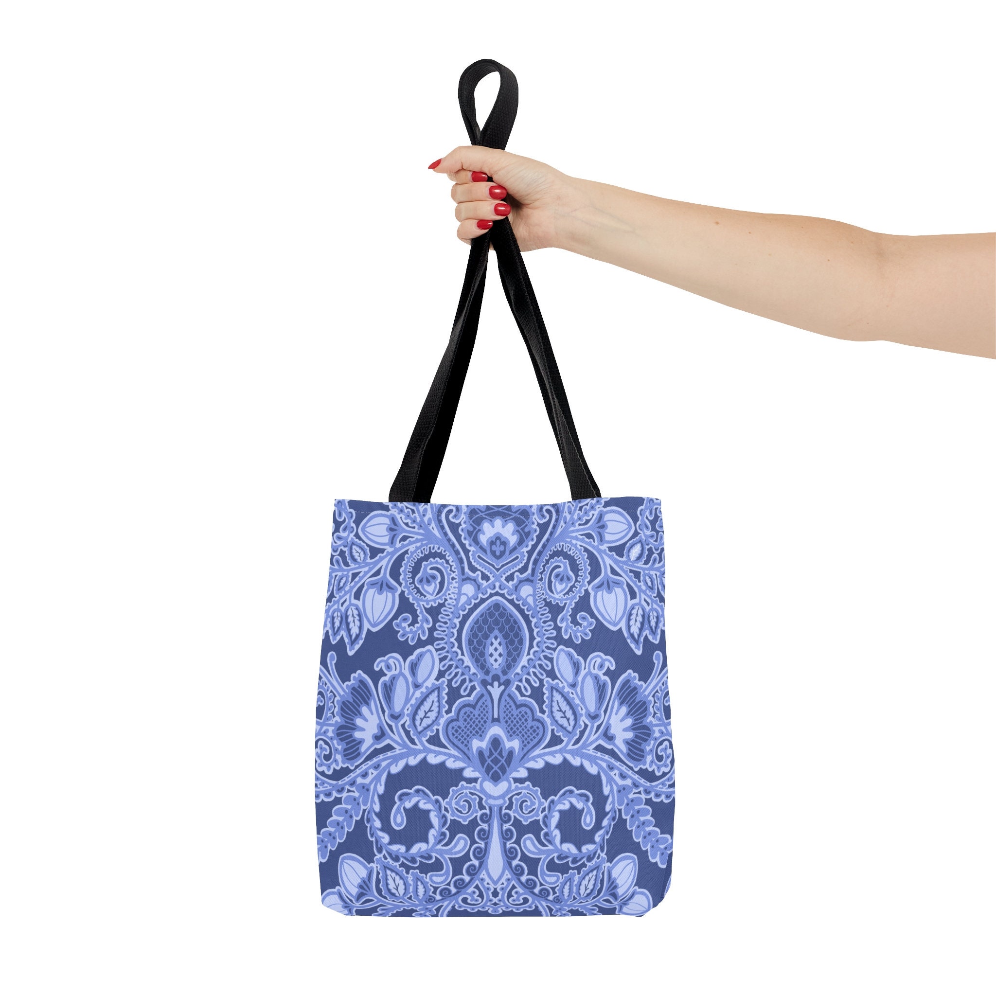Shades of Blue Chinoiserie Aesthetic Tote Bag. Grand Millennial Bride ...