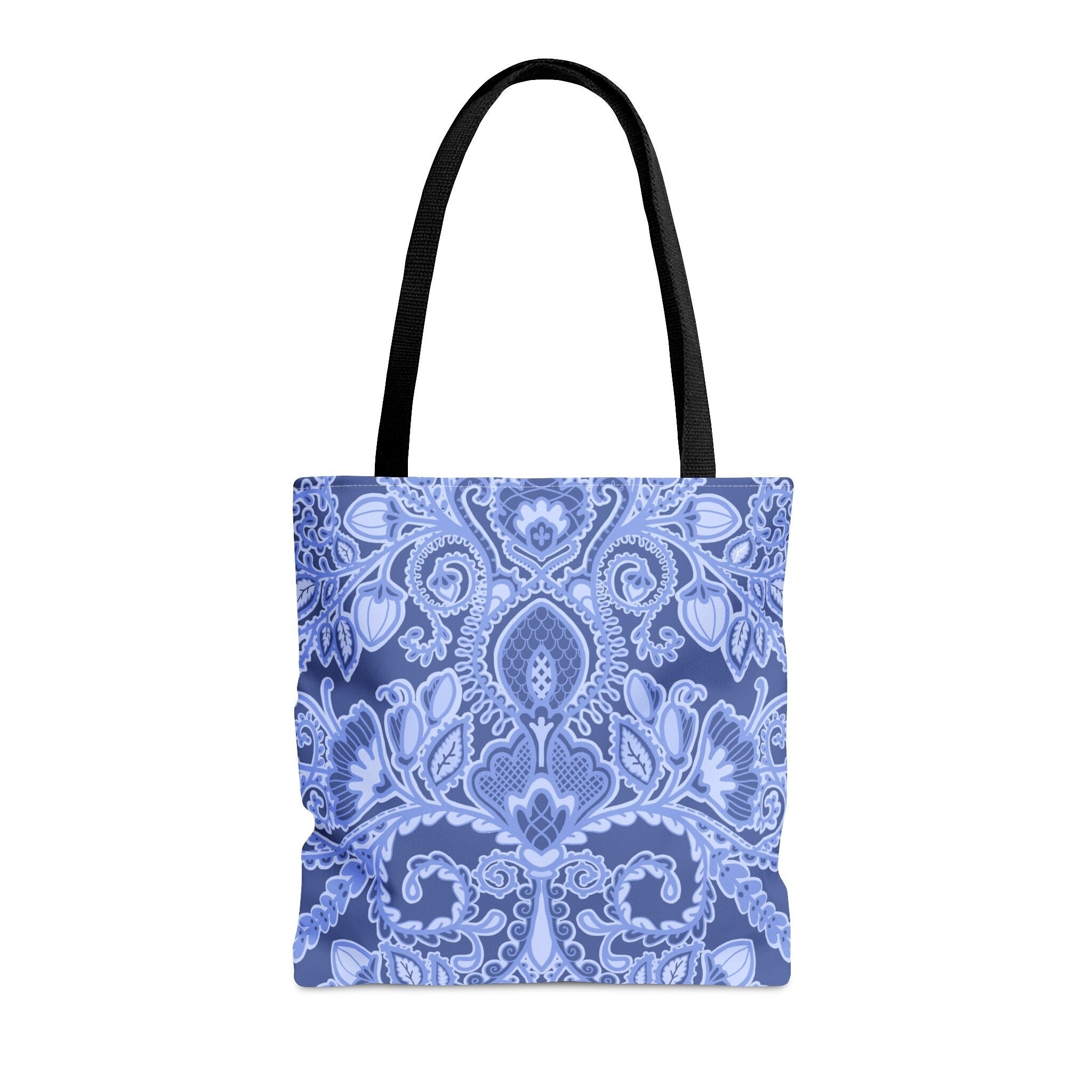 Shades of Blue Chinoiserie Aesthetic Tote Bag. Grand Millennial Bride ...