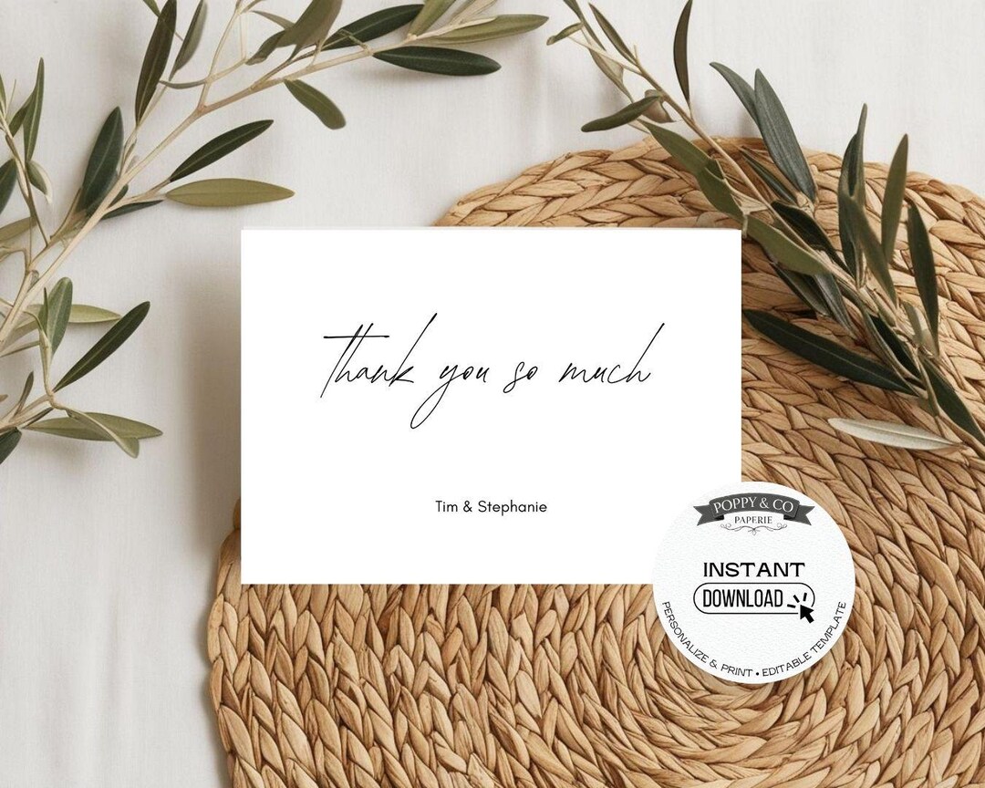 Thank You Card Template | Editable in Canva | Minimalist Design ...