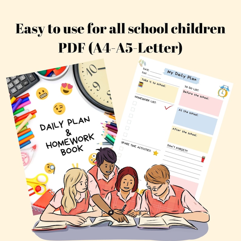 Homework Notebook Page, Digital Student Daily Plan, PDF Work Page ...