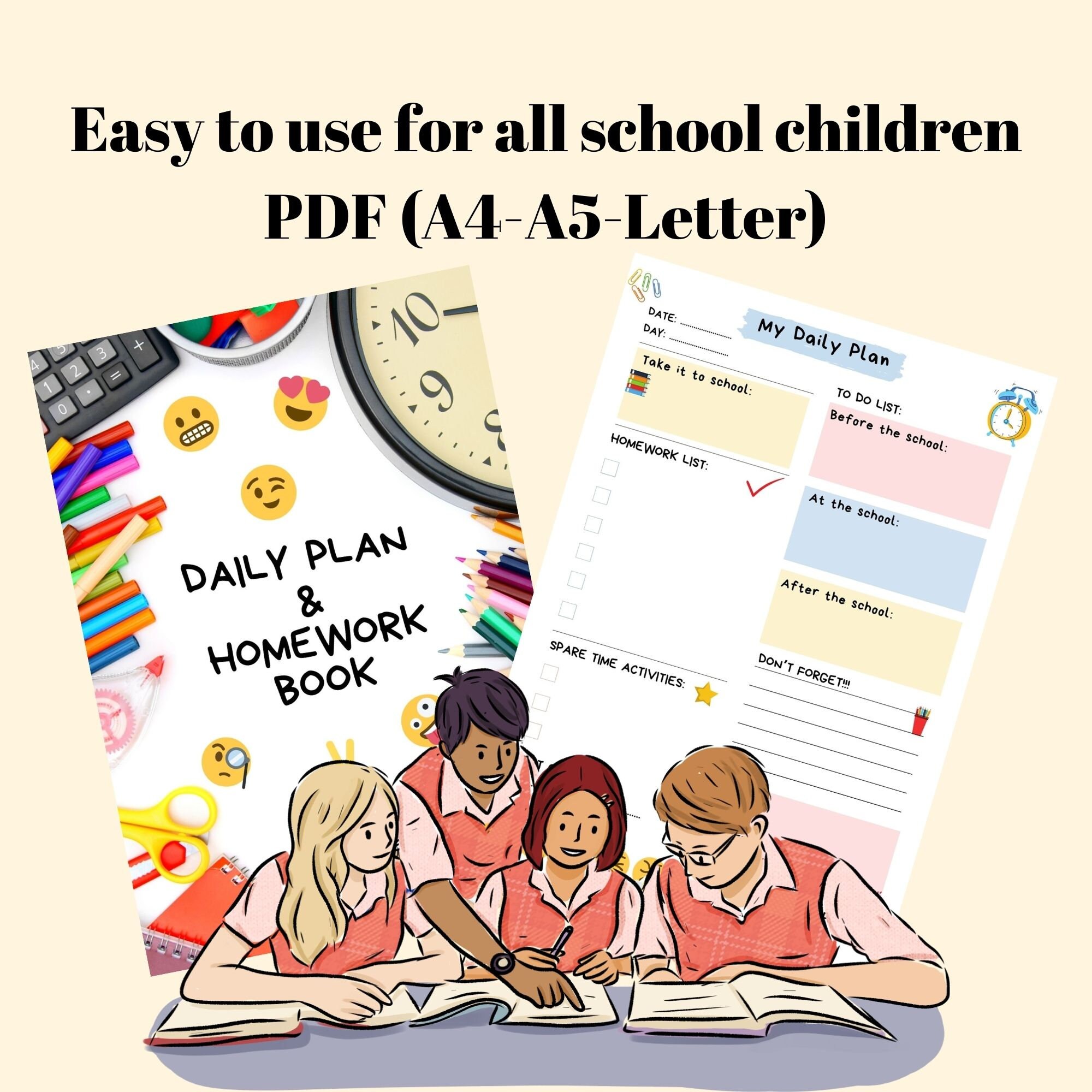 Homework Notebook Page, Digital Student Daily Plan, PDF Work Page ...