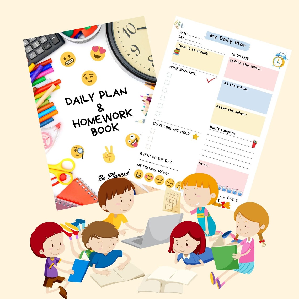 Homework Notebook Page, Digital Student Daily Plan, PDF Work Page ...