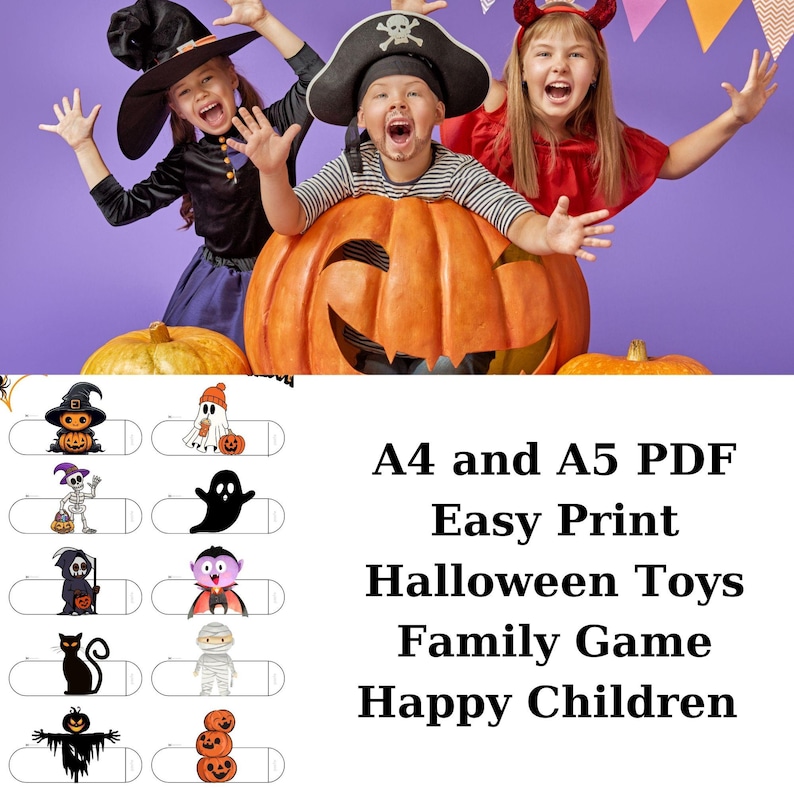 Halloween Printable Finger Puppets, Paper Puppets Pdf, Halloween Toys ...