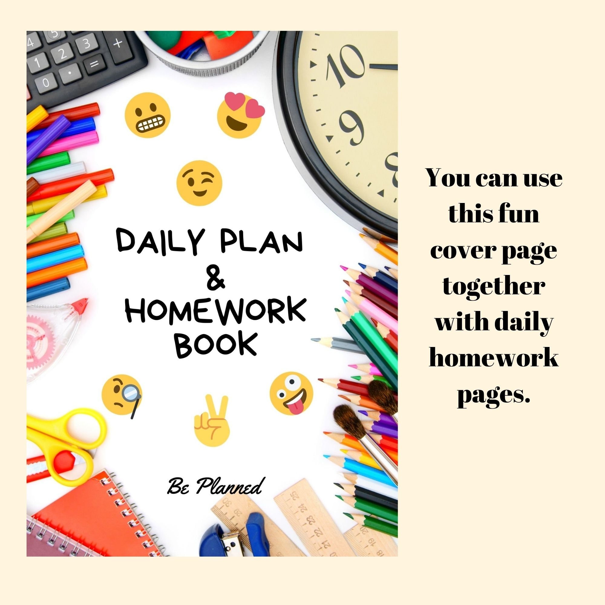 Homework Notebook Page, Digital Student Daily Plan, PDF Work Page ...