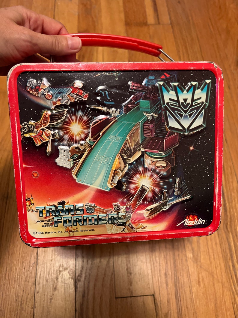 Vintage Aladdin Transformers Metal Lunchbox With Thermos 1986 Hasbro - Etsy