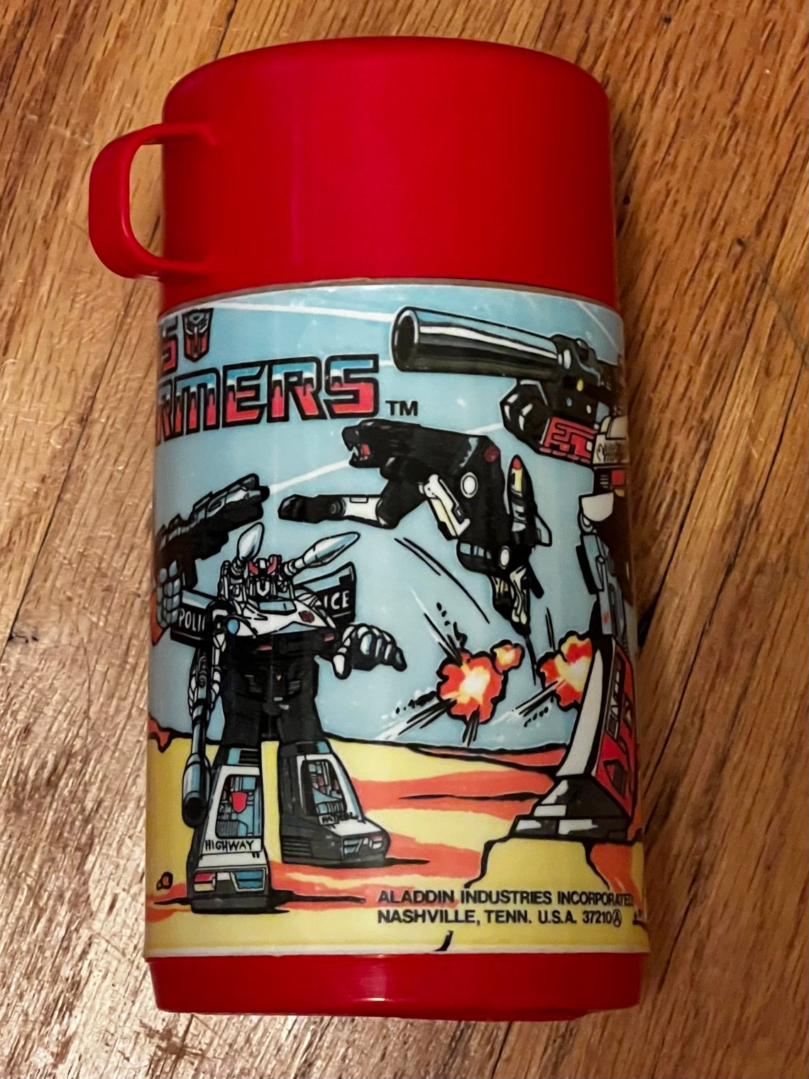 Vintage Aladdin Transformers Metal Lunchbox With Thermos 1986 Hasbro - Etsy