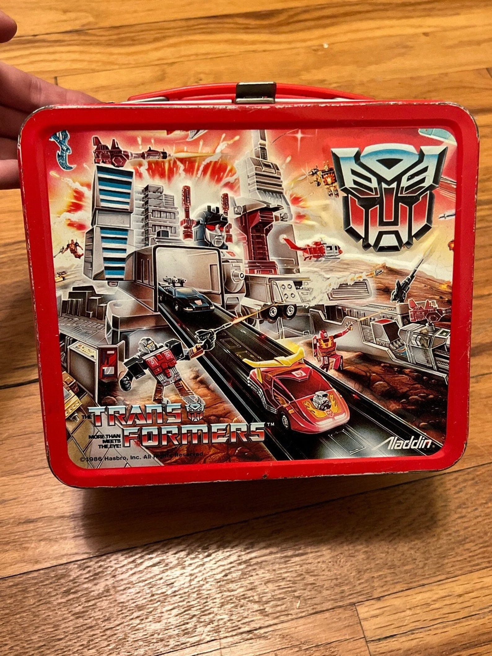 Vintage Aladdin Transformers Metal Lunchbox With Thermos 1986 Hasbro - Etsy