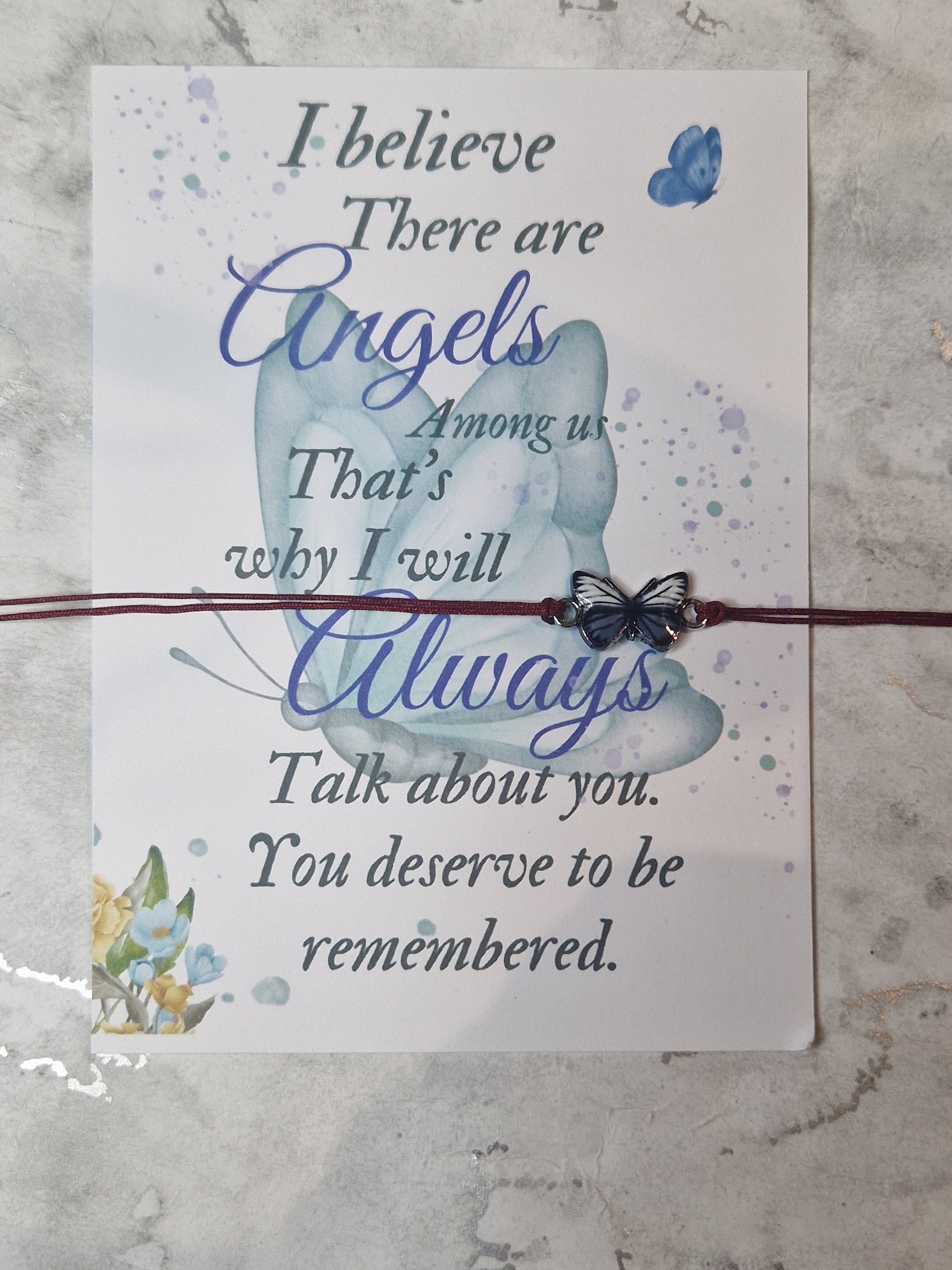 Butterfly Bracelet, Bereavement Gift, Butterfly Wish String, Sympathy ...