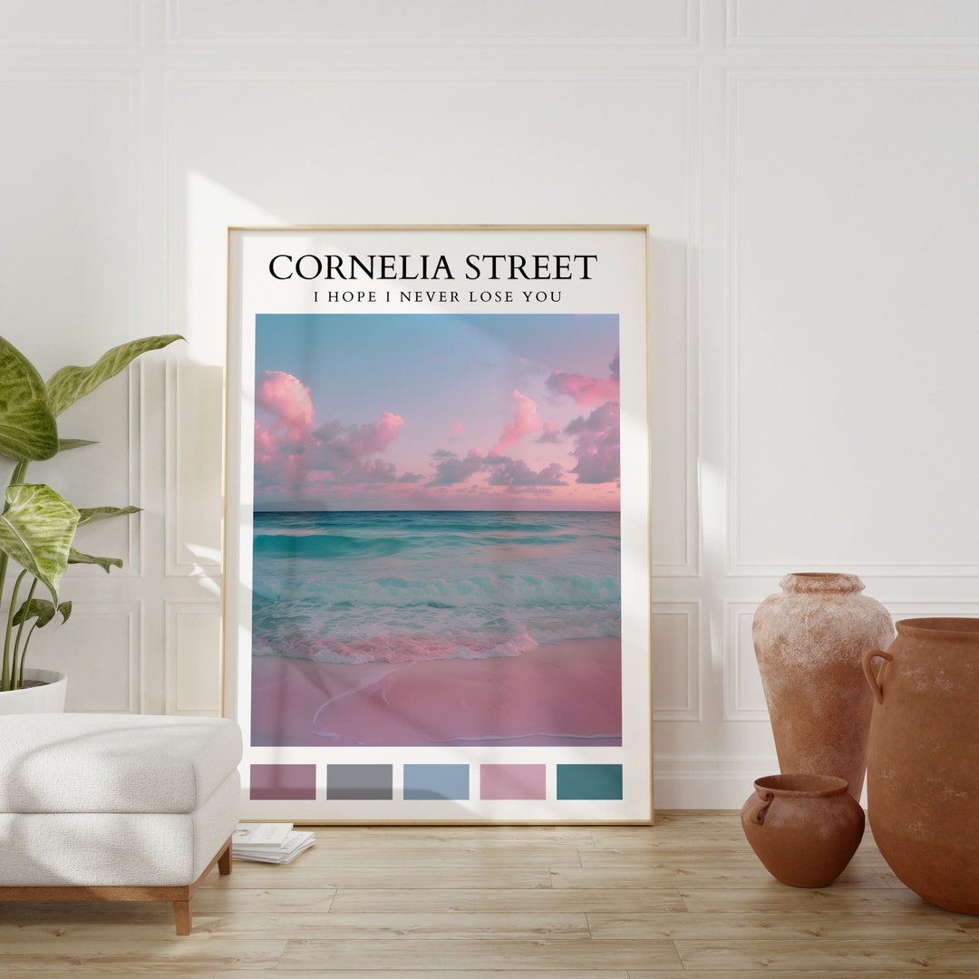 Cornelia Street Poster, Lover Album, Modern Chic Wall Art, Pink Beach ...