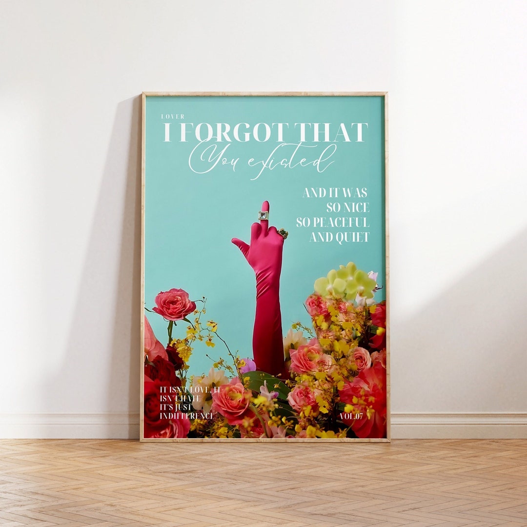 IFTYE, It's Just Indifference Poster, Modern Chic Wall Art, Pink Preppy ...