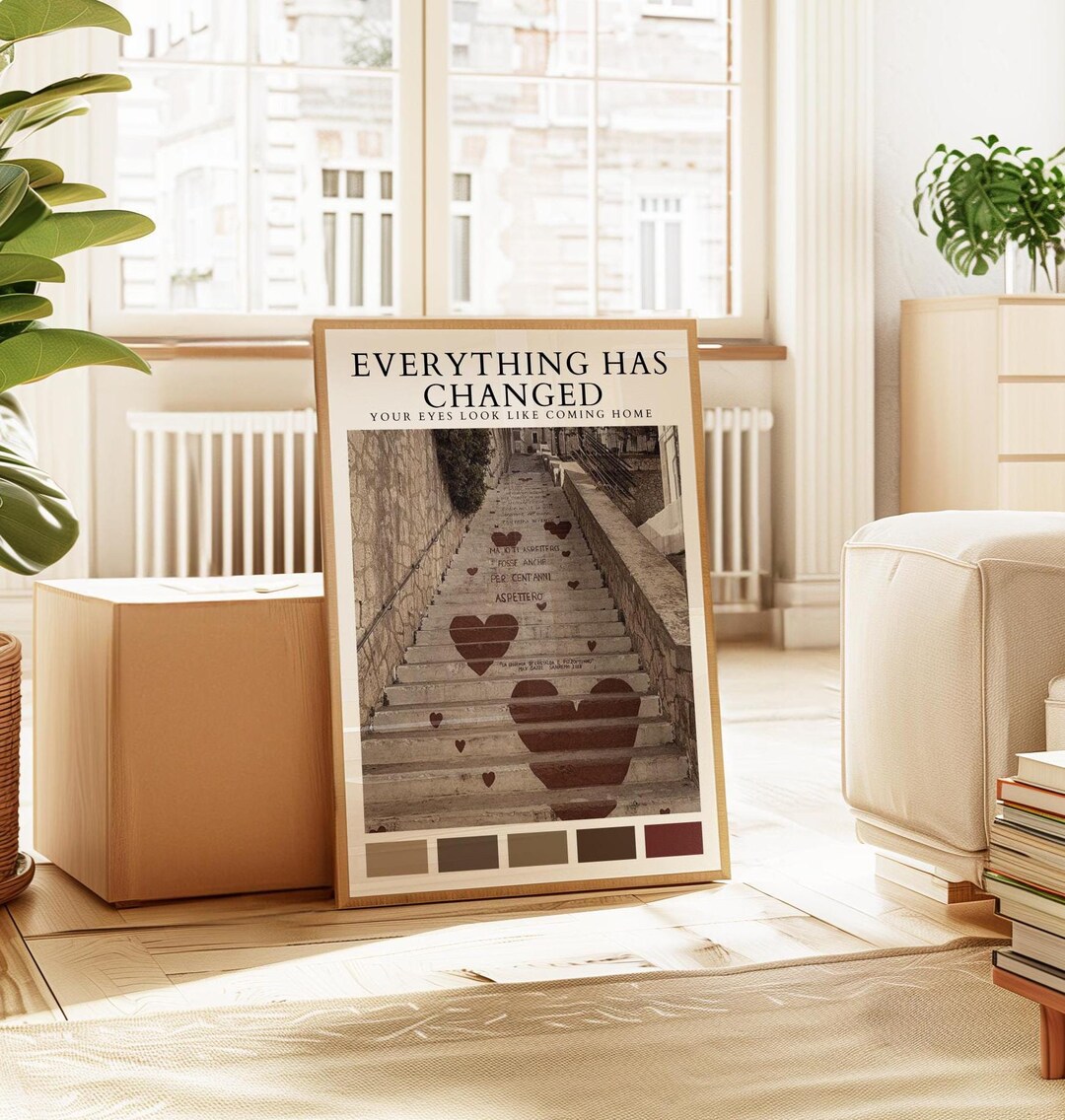 Everything Has Changed Poster, Red Album, Chic Wall Art, Preppy Décor ...