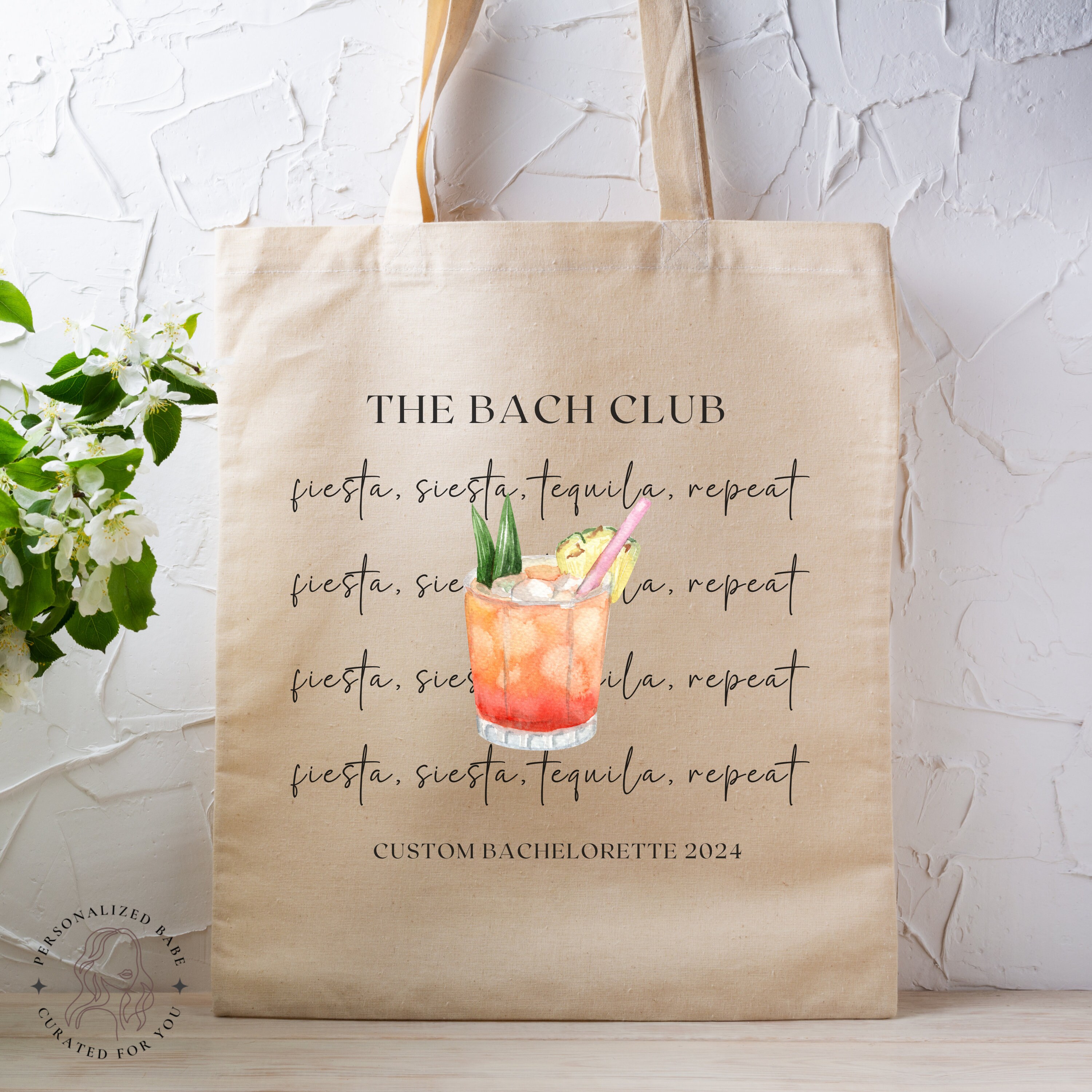 Siesta, Fiesta, Tequila, Repeat the Bach Club Tote Bag tequila Sunrise ...