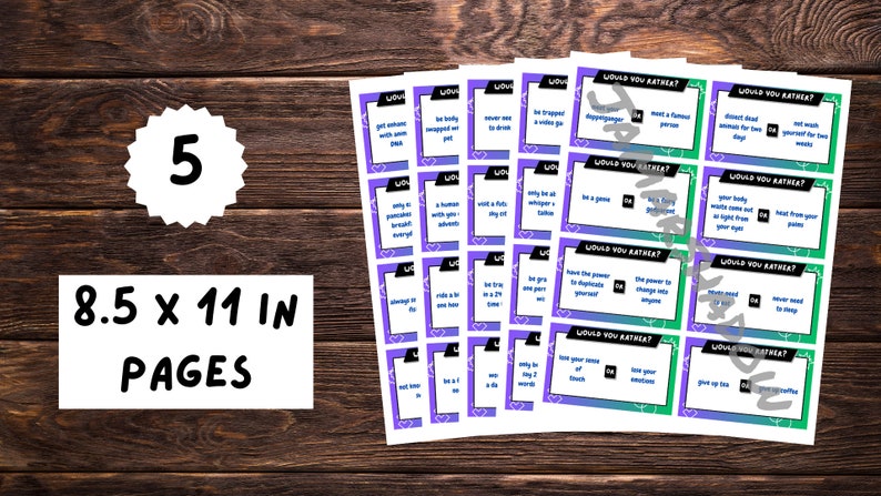 Fun Would You Rather Game Printable to Enjoy With Others or by Yourself ...
