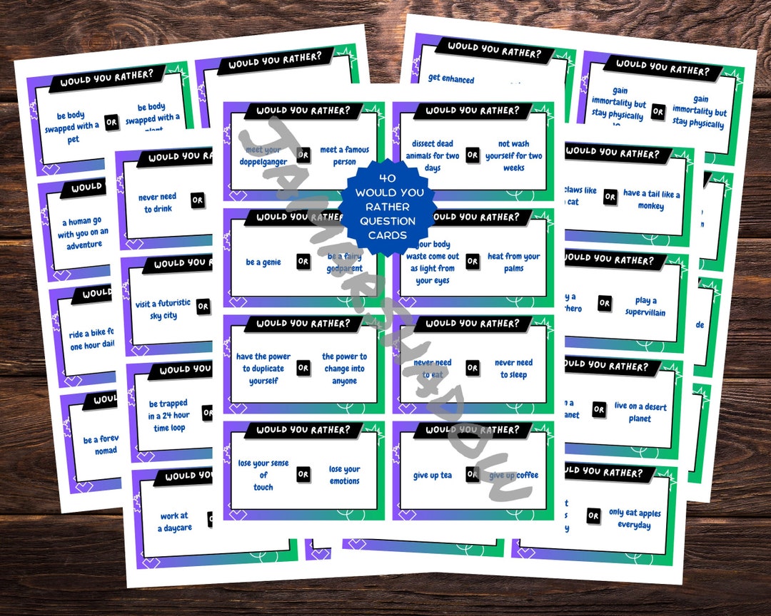 Fun Would You Rather Game Printable to Enjoy With Others or by Yourself ...