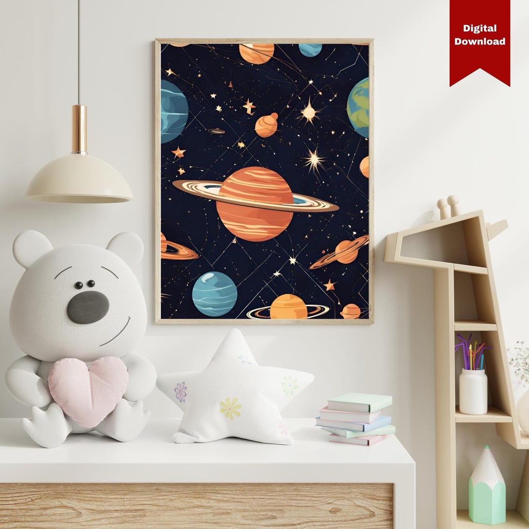 Printable Digital Wall Mural for Children, Children's Room Wall Mural ...