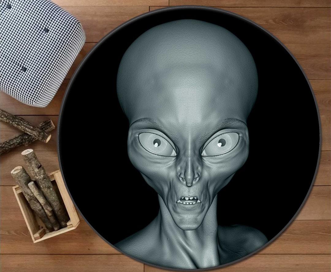 Alien Rug Alien Room Decor Ovni Rug Alien Decor Ufo Round - Etsy