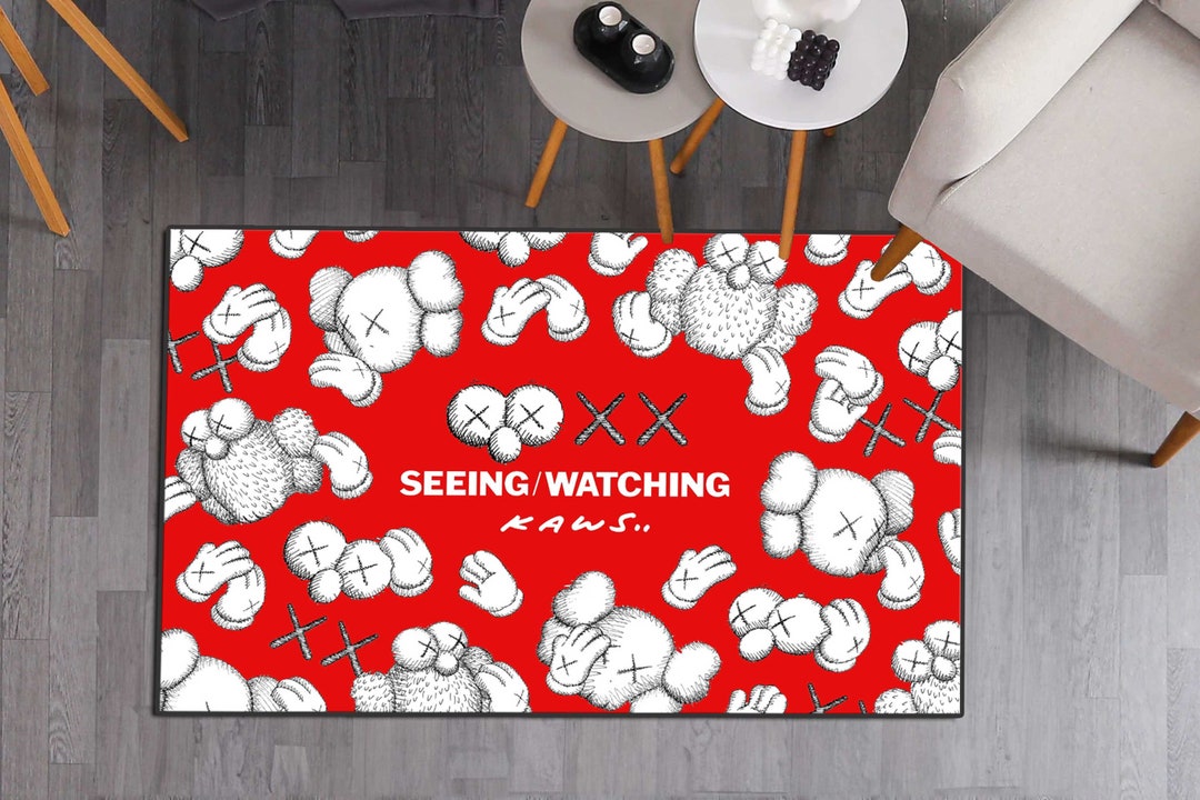 Kaws Rug Kaws Art Rug Kaws Room Decor Kaws Red Rug Popular - Etsy