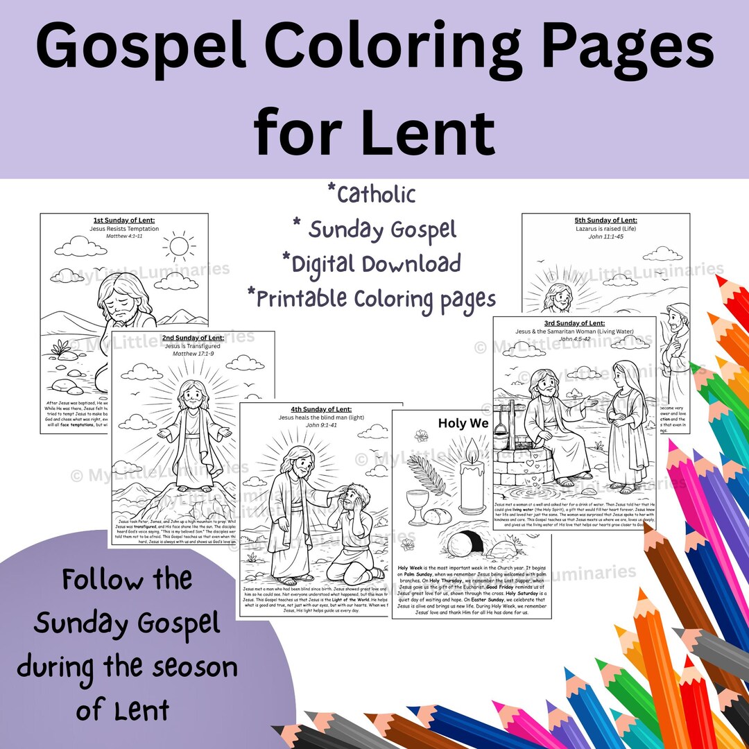 Catholic Printables, Sunday Gospel Coloring Pages, Catholic Lent ...