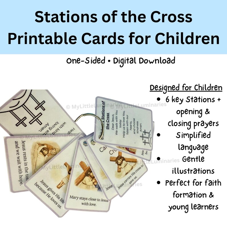6 Stations of the Cross, Printable| Lent Printable, Catholic Faith ...