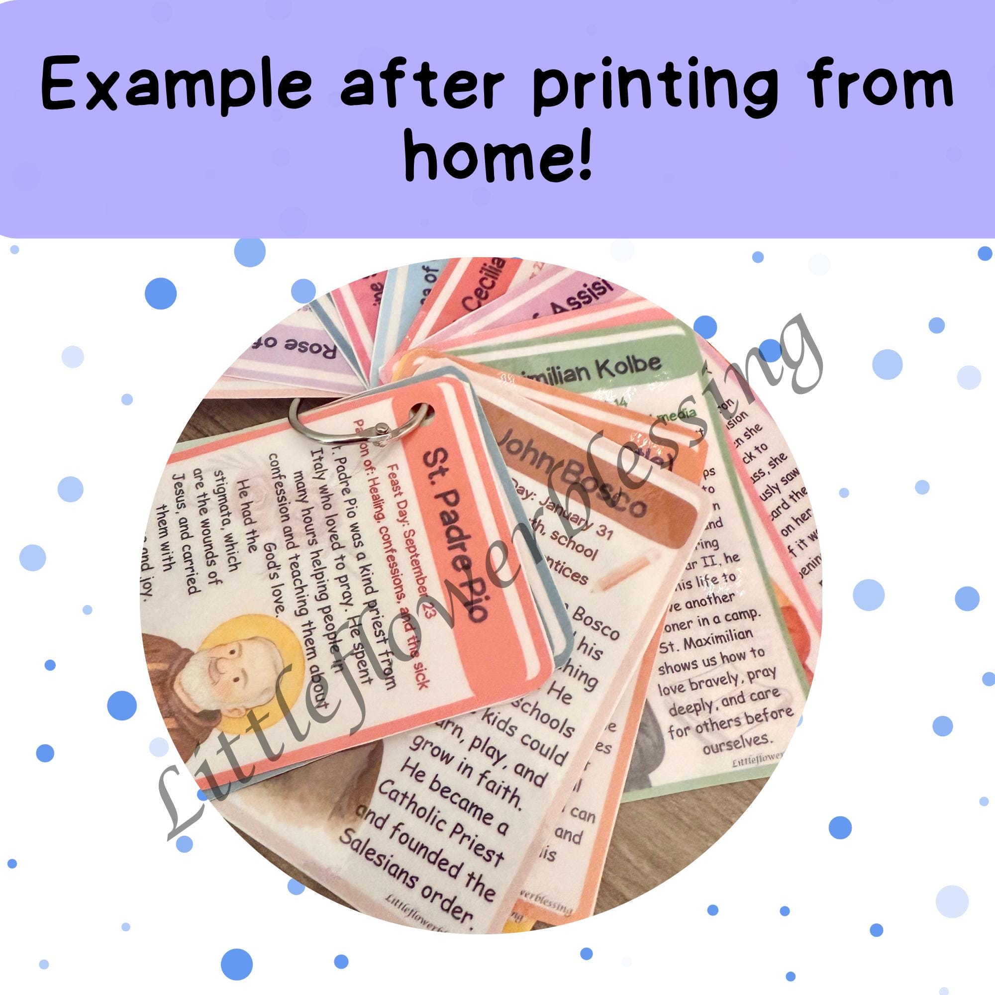 Catholic Saints Flash Cards, Printable Cards for Kids, Catholic ...